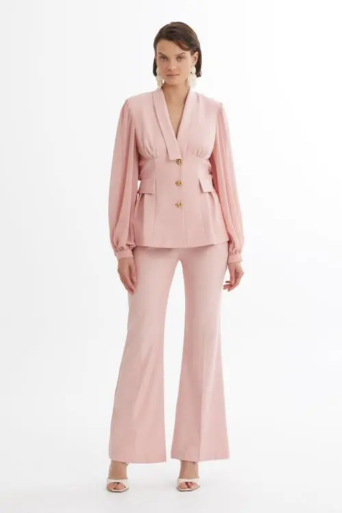 GIZIA V-neck Suit Set - Orange