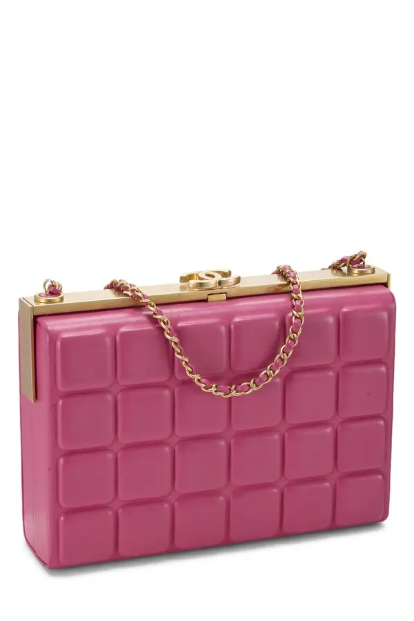 Chanel Lambskin Leather Chocolate Bar Clutch