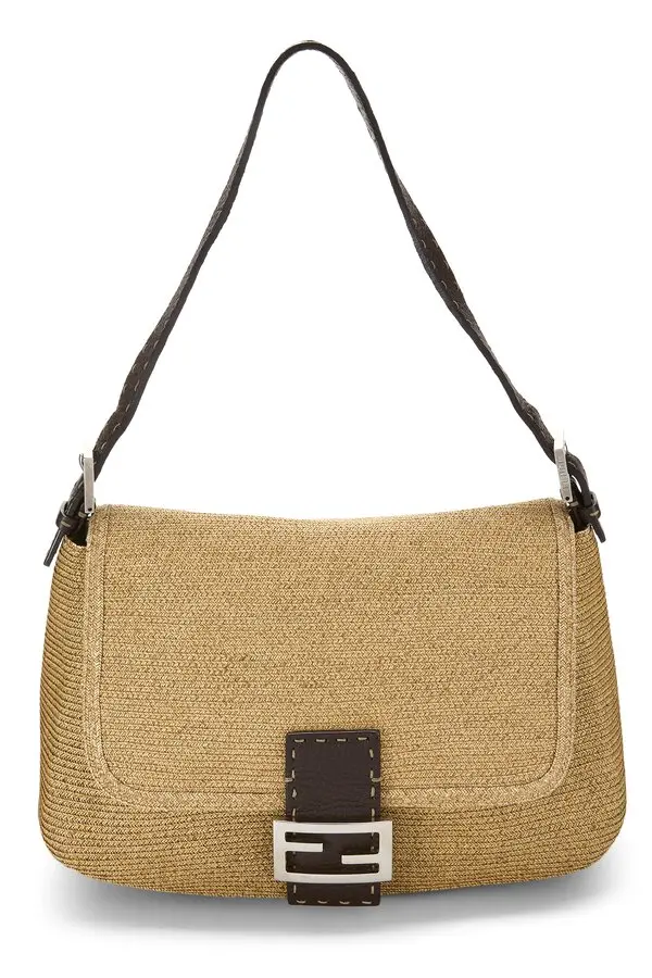 Fendi Raffia Shoulder Bag - Brown