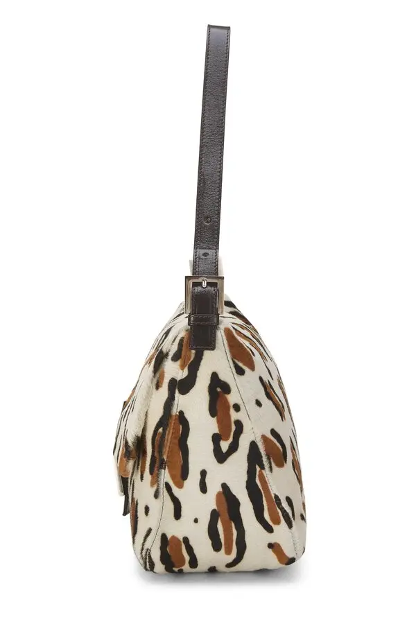Fendi Leopard Print Pony Hair Shoulder Bag