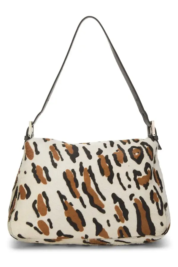 Fendi Leopard Print Pony Hair Shoulder Bag