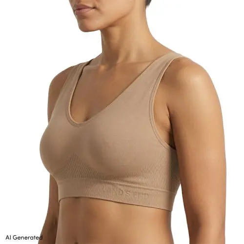 LANDS' END Full Coverage Bra Cotton Comfort Seamless - Nude