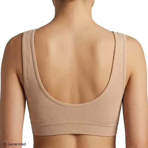 LANDS' END Full Coverage Bra Cotton Comfort Seamless - Nude