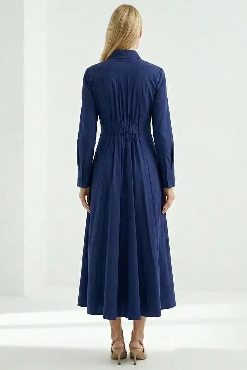 EXQUISE Fanetta Fitted Midi Shirt Dress