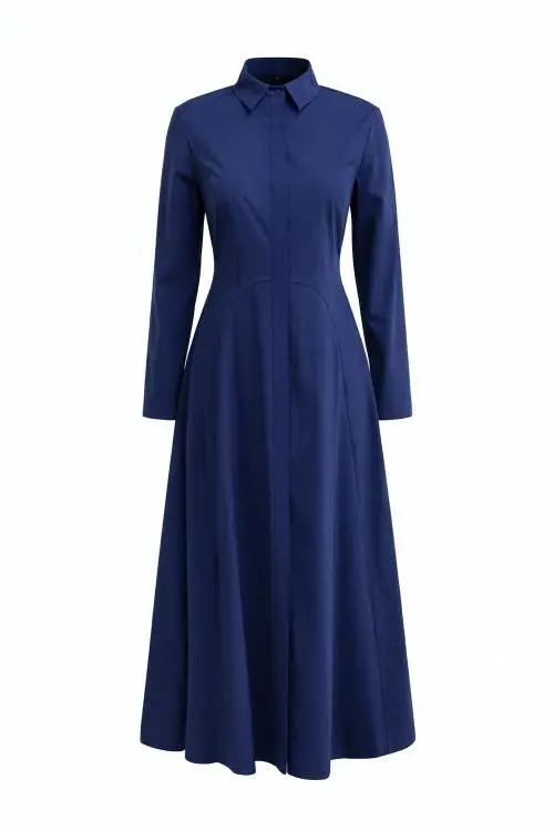 EXQUISE Fanetta Fitted Midi Shirt Dress