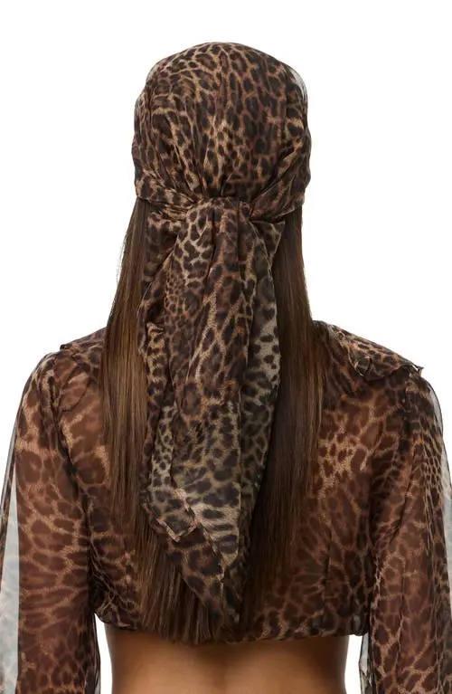 Naked Wardrobe Leopard Printed Chiffon Head Scarf