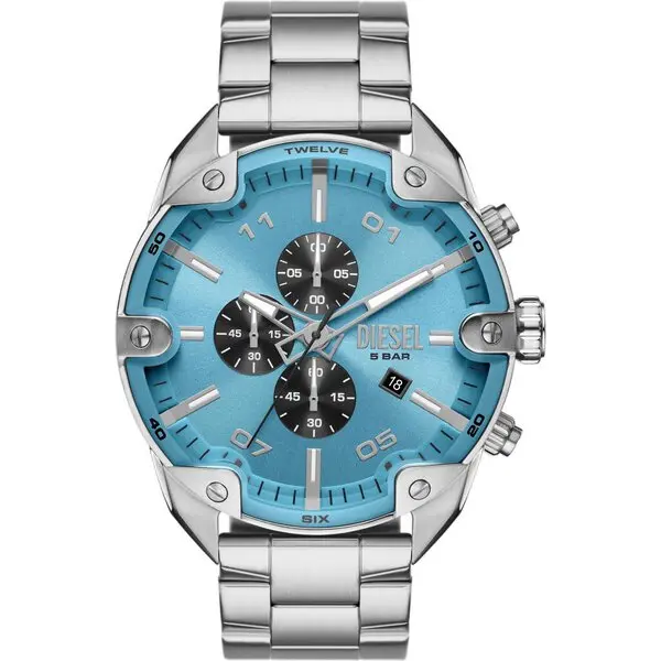DIESEL® Spiked Blue Chronograph Bracelet Watch