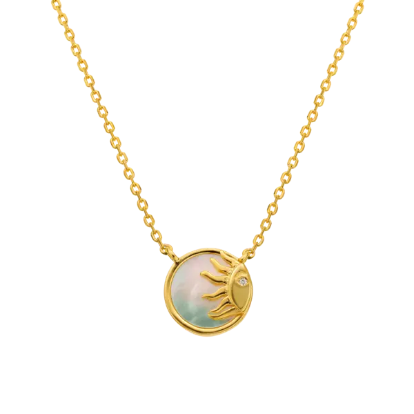 LA KAISER Mother Of Pearl Sunshine Pendant - Gold