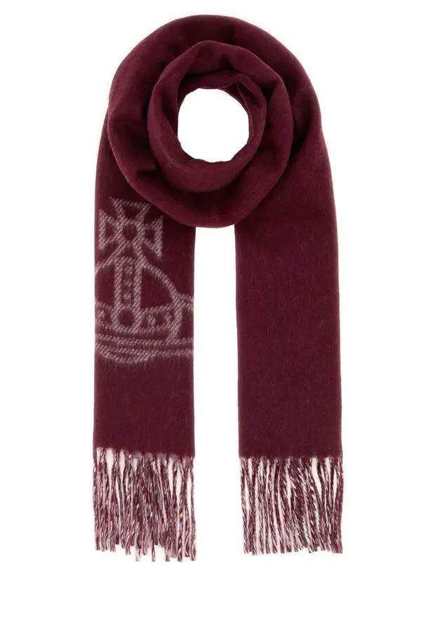 VIVIENNE WESTWOOD Burgundy Wool Scarf - Red