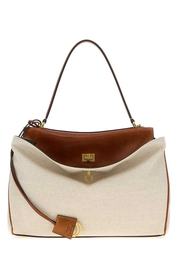 Balenciaga Sand Canvas Medium Rodeo Handbag - Brown