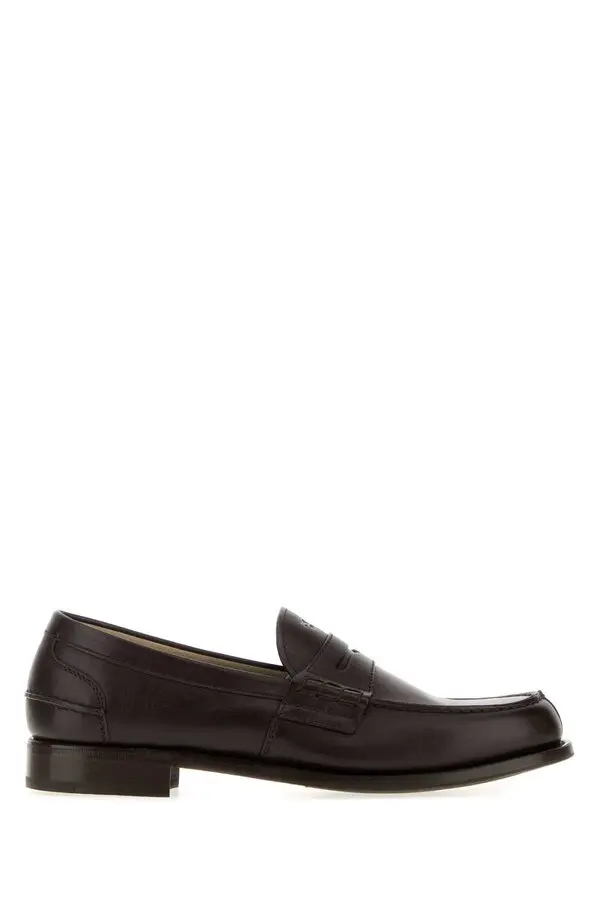 Prada Dark Leather Loafers - Brown