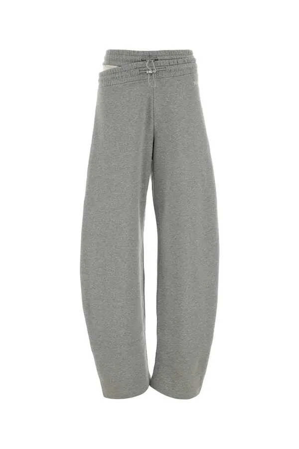 Attico Melange Grey Cotton Joggers - Gray