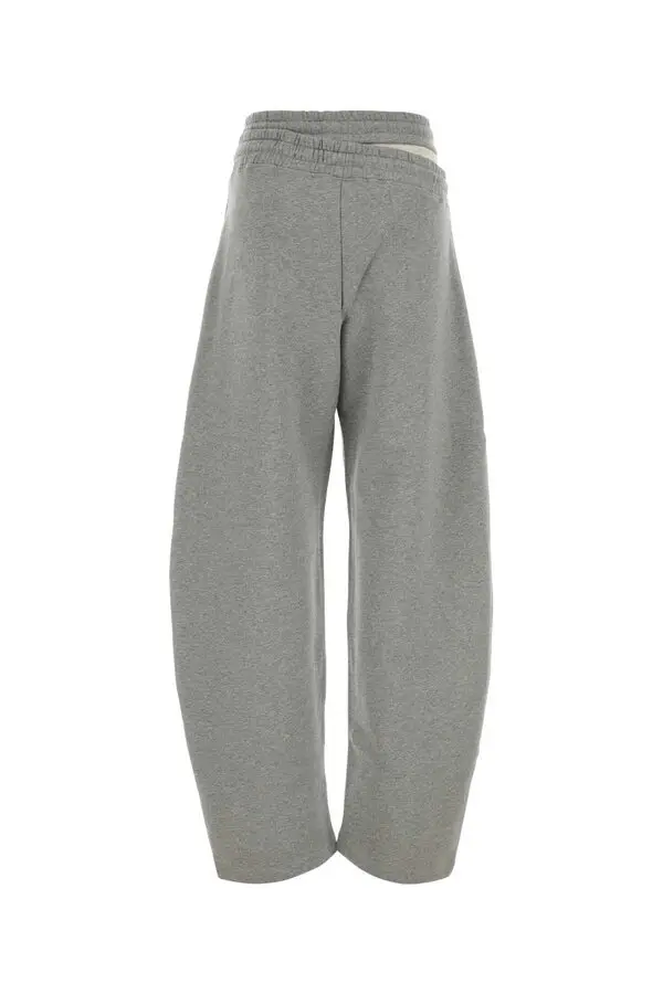Attico Melange Grey Cotton Joggers - Gray