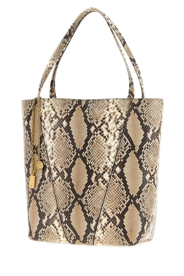 Chloé Printed Leather Spin Shopping Bag - Multicolor