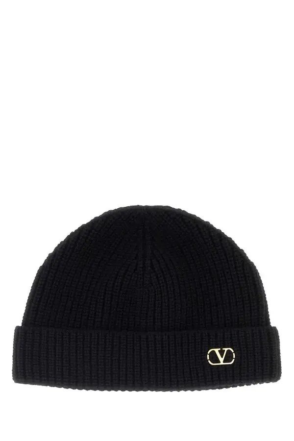 Valentino Garavani Cashmere Beanie Hat - Black