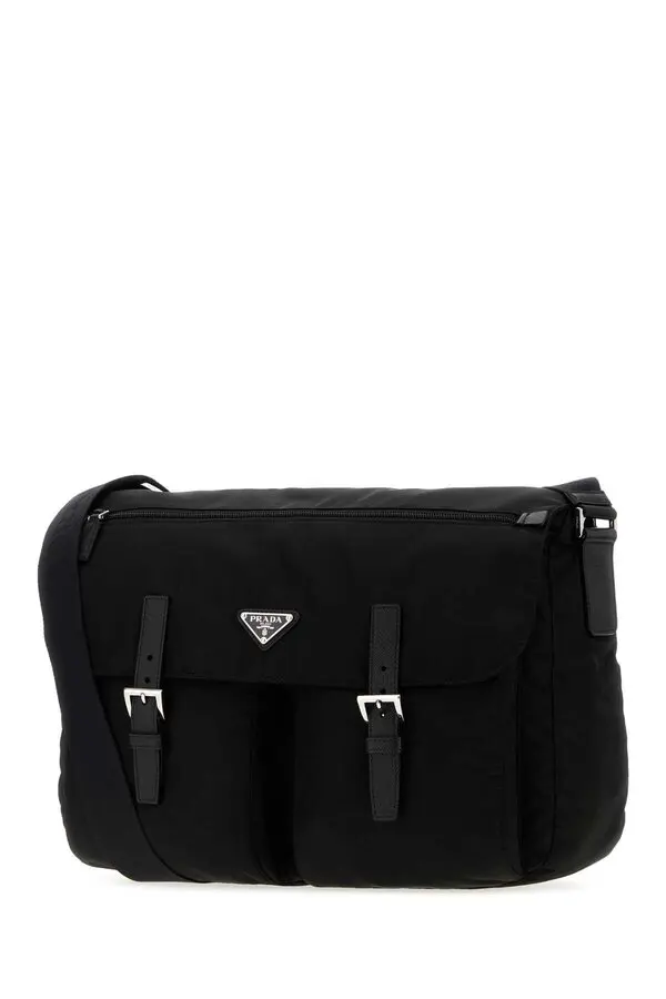 Prada Canvas Travel Bag With Silver Tone Hardware