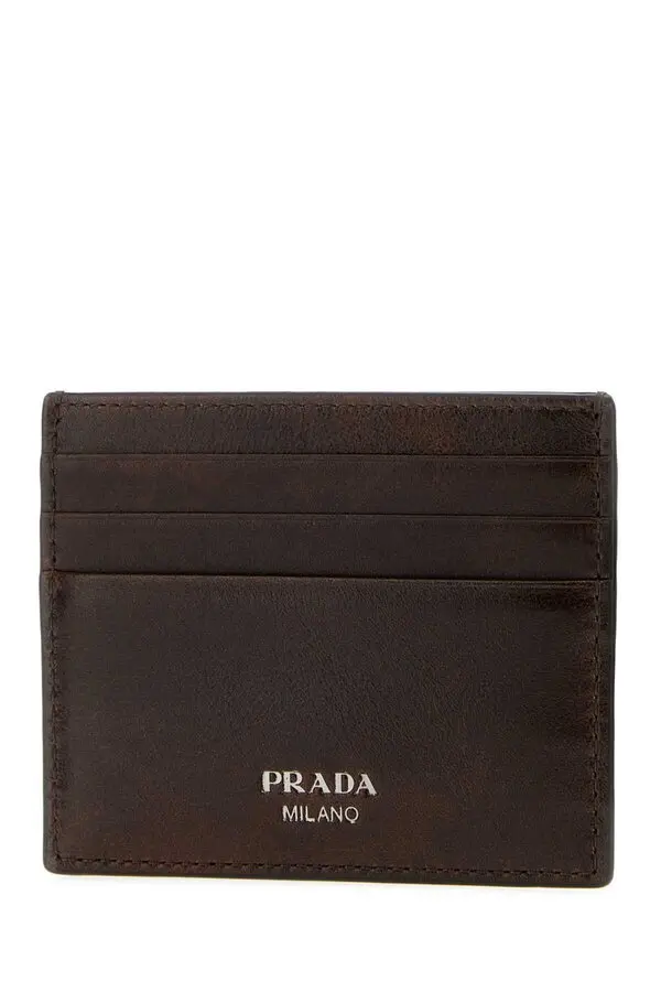 Prada Chocolate Leather Card Holder