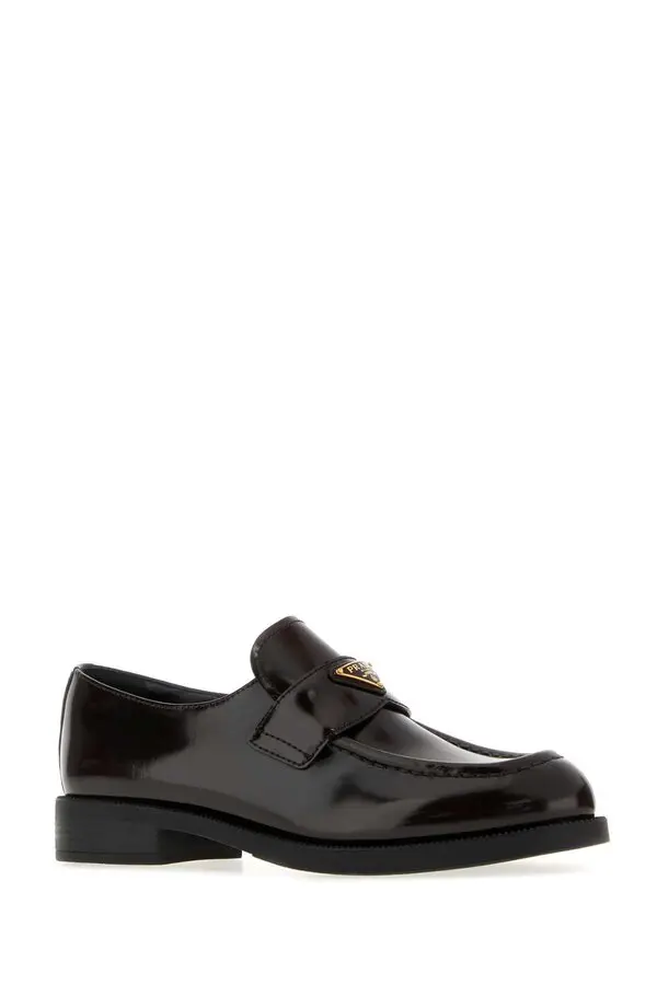 Prada Leather Loafers - Brown