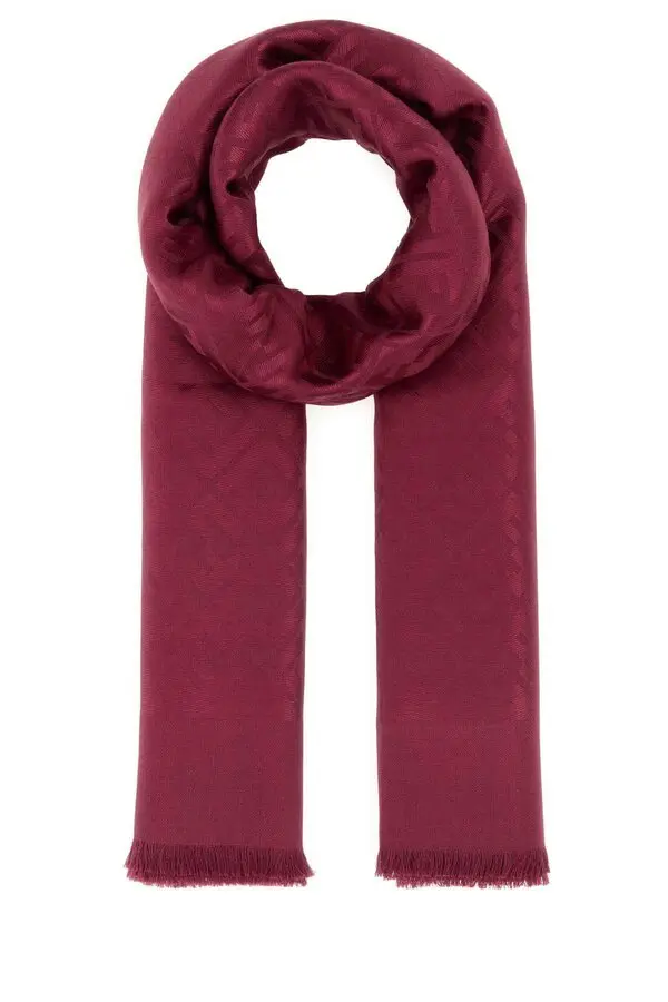 Fendi Tyrian Silk Blend Scarf - Purple
