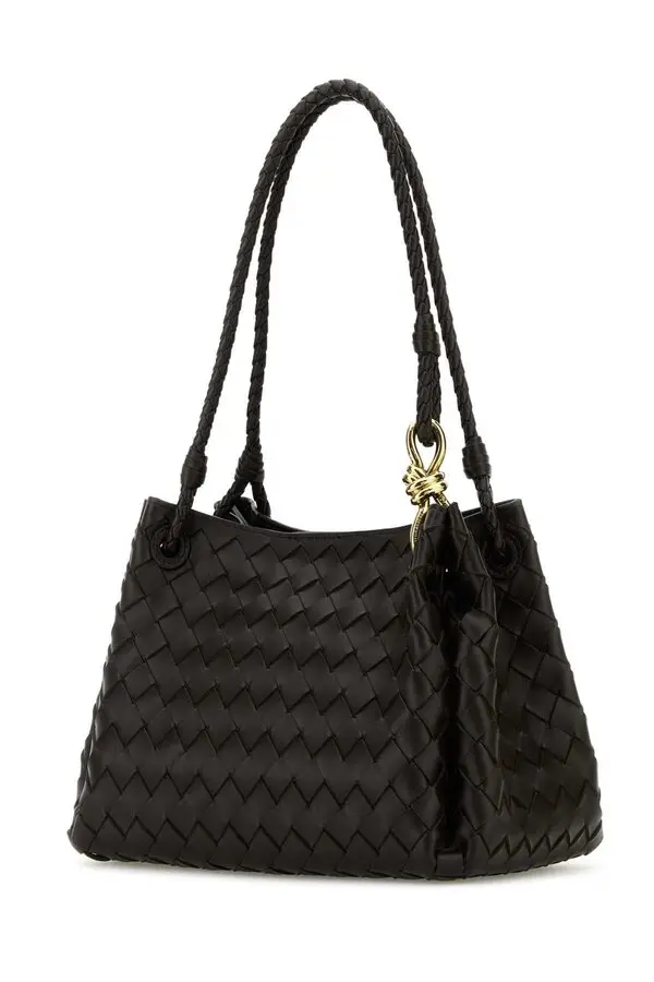 Bottega Veneta Dark Leather Parachute Handbag - Brown