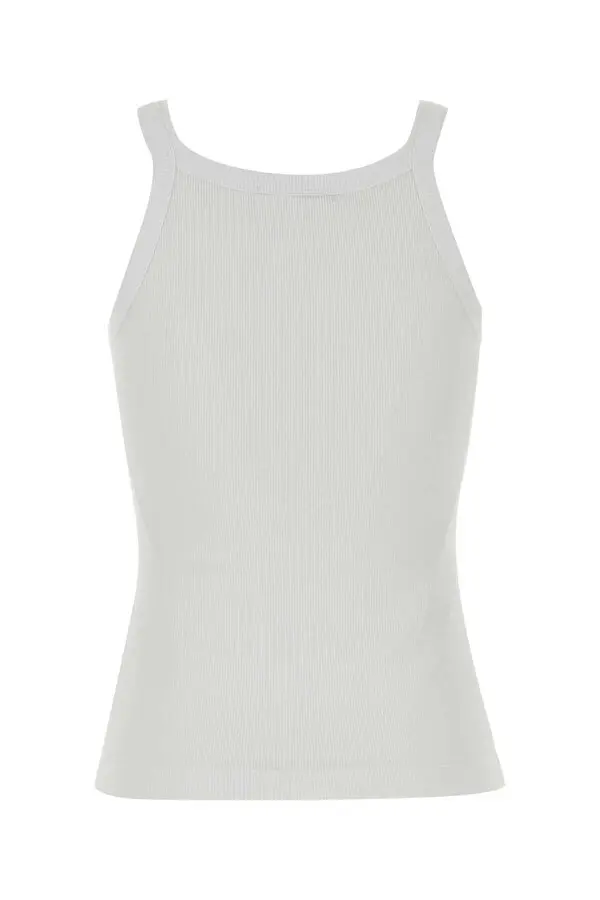 Fendi Stretch Cotton Ribbed Tank Top - White