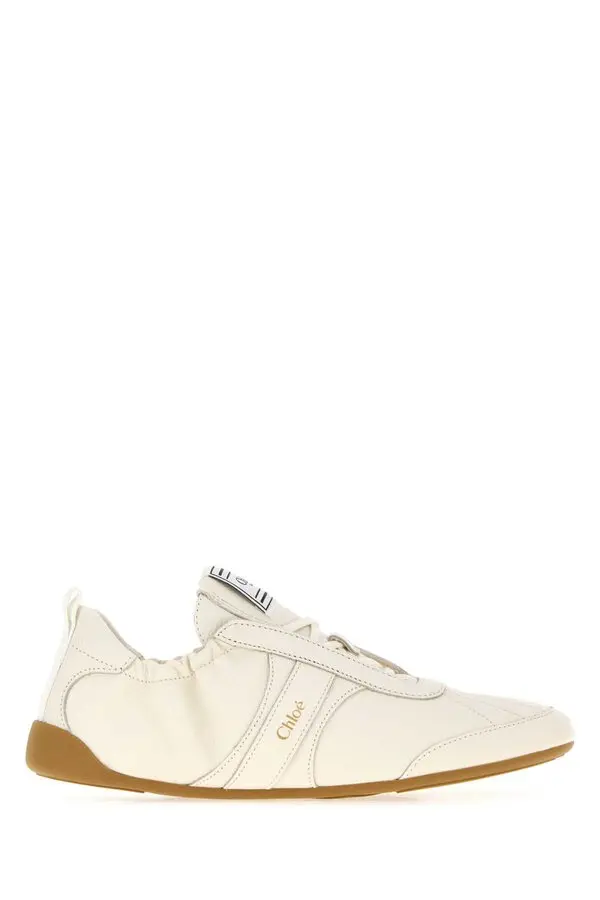 Chloé Ivory Leather Kick Sneakers
