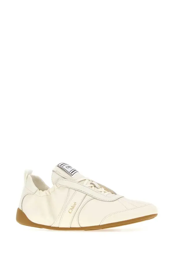 Chloé Ivory Leather Kick Sneakers