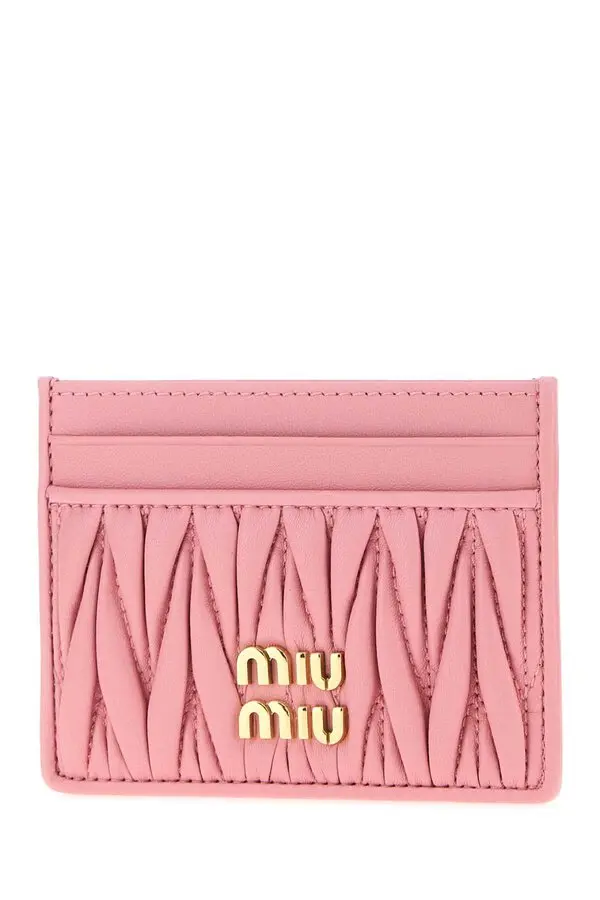 Miu Miu Leather Card Holder - Pink