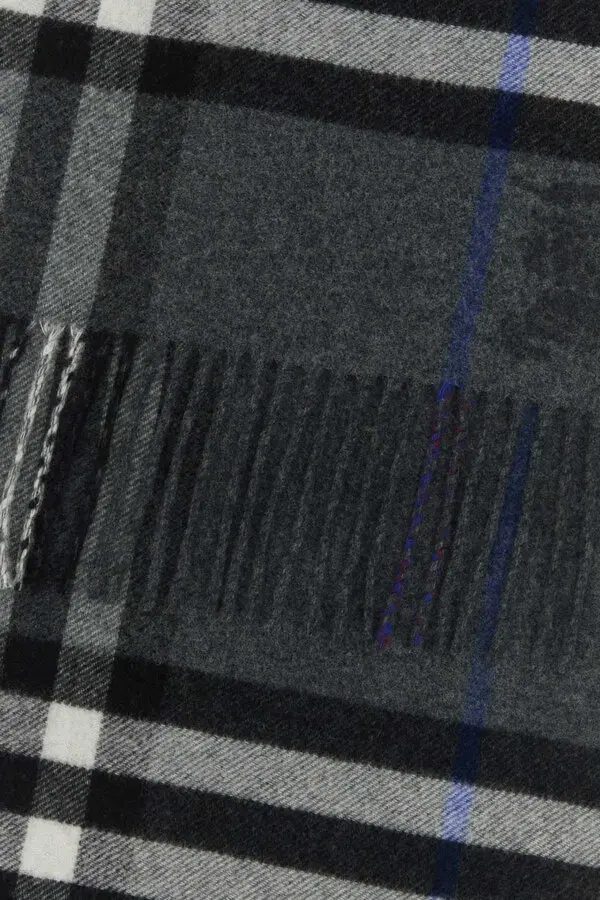 Burberry Embroidered Cashmere Check Scarf