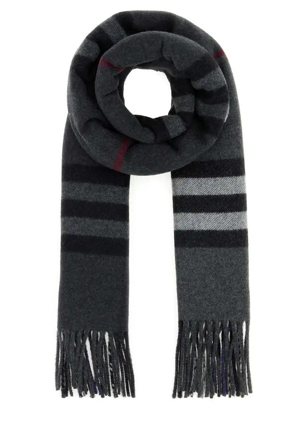 Burberry Embroidered Cashmere Check Scarf - Multicolor