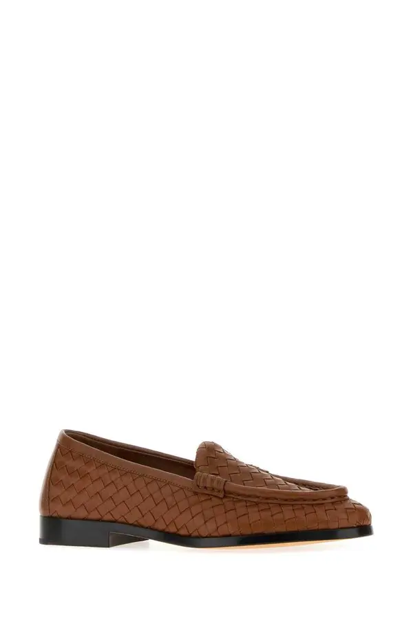 Bottega Veneta Caramel Leather Silenzio Loafers