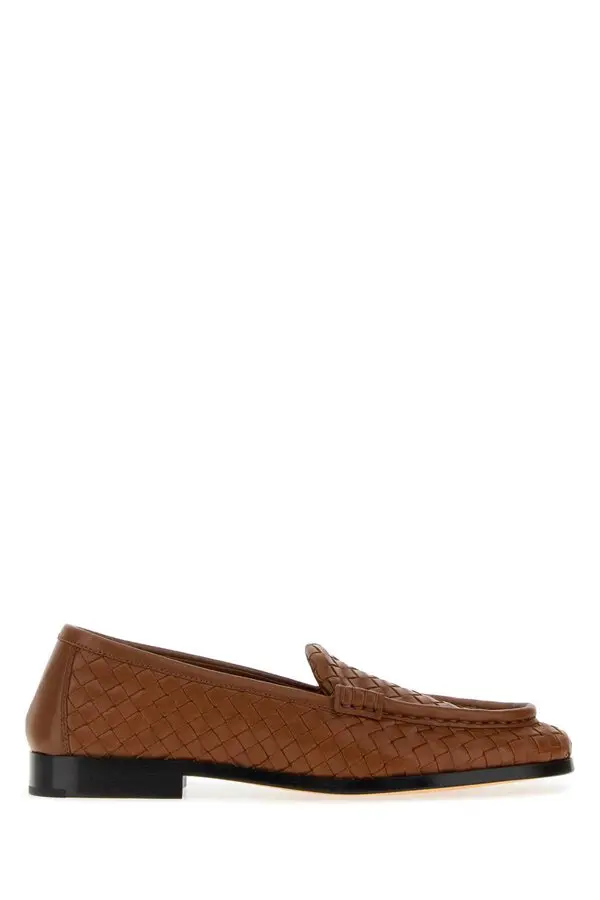 Bottega Veneta Woven Leather Loafers - Brown