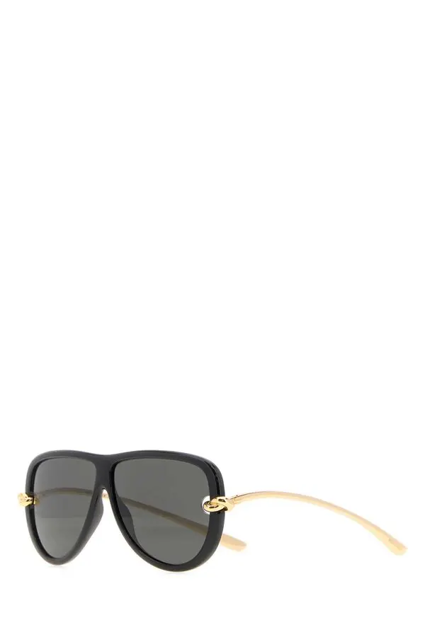 Bottega Veneta Acetate Knot Aviator Sunglasses - Black