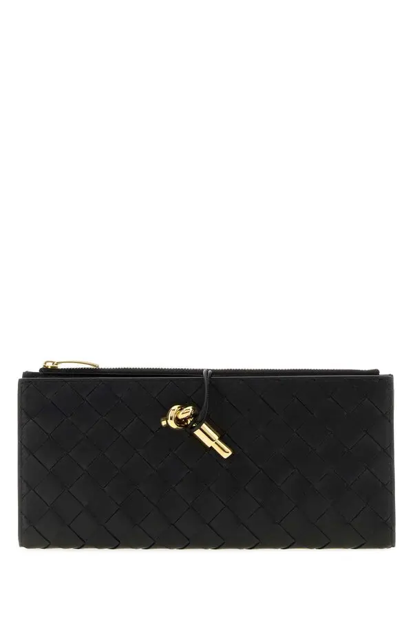 Bottega Veneta Nappa Leather Andiamo Wallet - Black