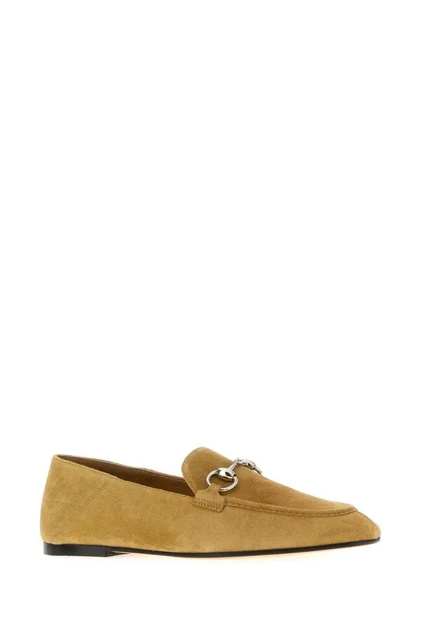 Gucci Beige Suede Jordaan Soft Loafers - Brown