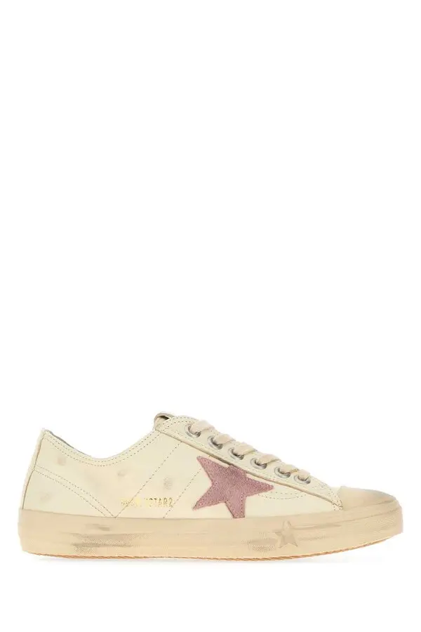 GOLDEN GOOSE Ivory Leather V-star 2 Sneakers - White