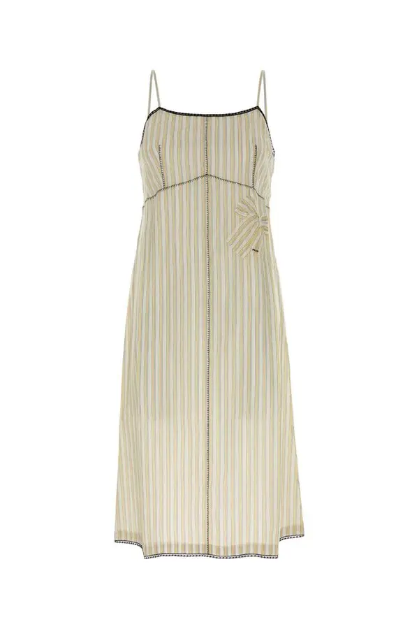 Prada Embroidered Cupro Dress