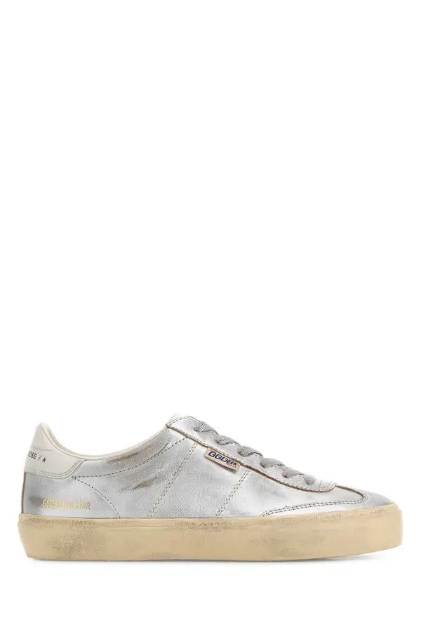 GOLDEN GOOSE Leather Soul Star Sneakers - Silver