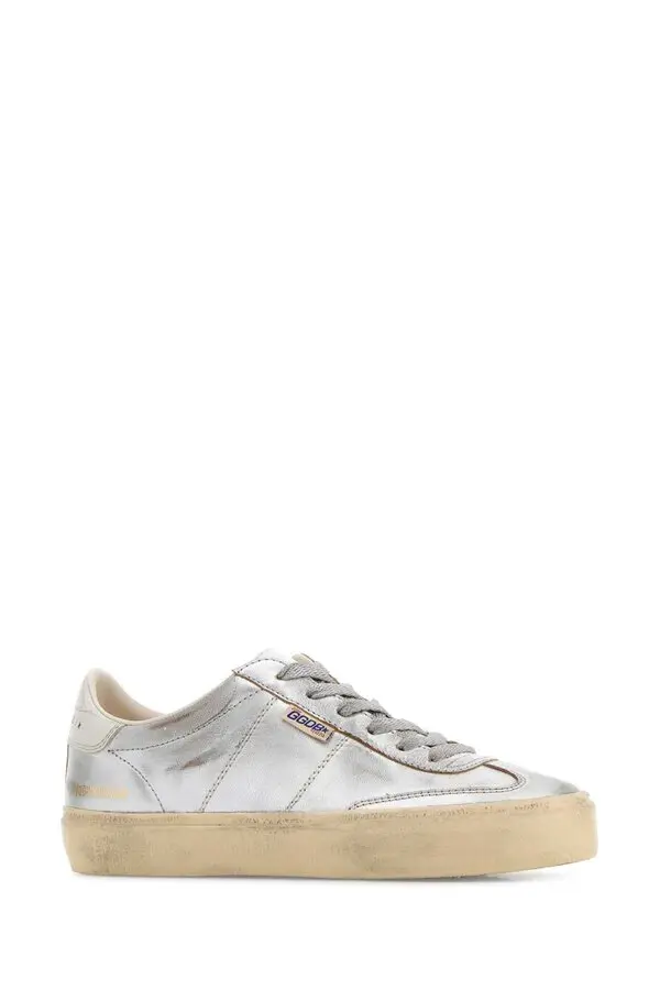 GOLDEN GOOSE Leather Soul Star Sneakers - Silver