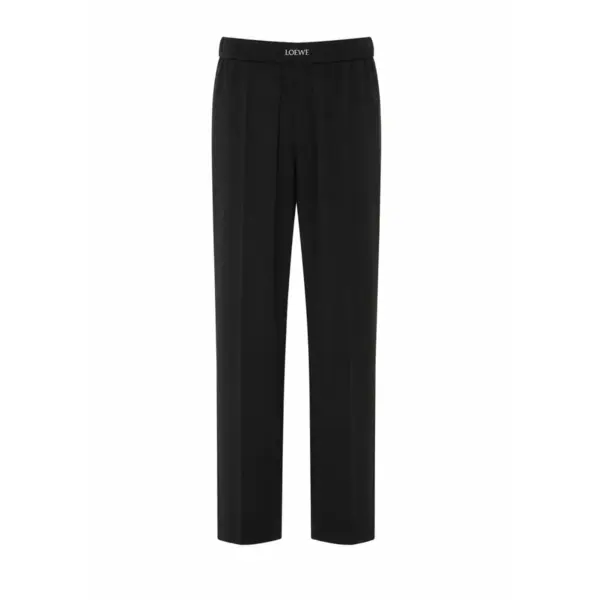 Loewe Logo Elasticized Straight-leg Pants - Black