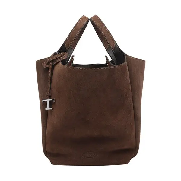TOD'S Small Suede Bucket Bag - Brown