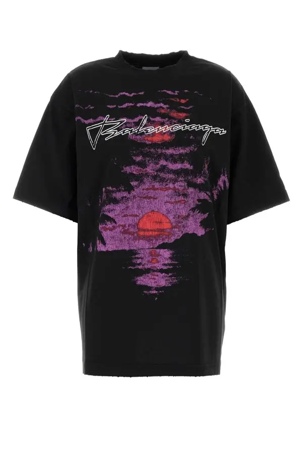 Balenciaga Cotton Oversize T-shirt - Black