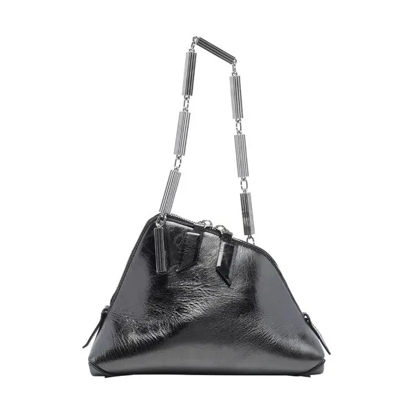 Attico La Scala Clutch With Chain Strap - Gray