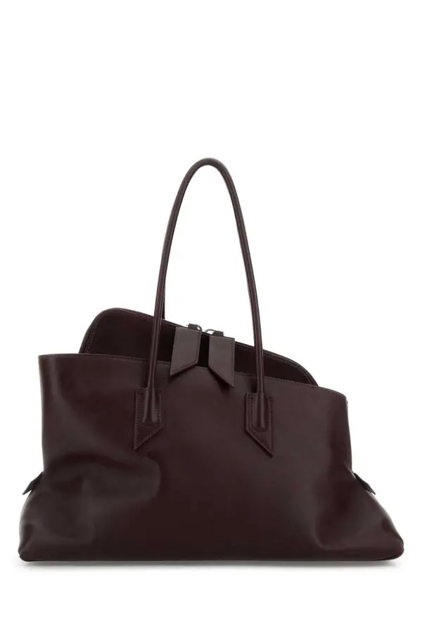 Attico Burgundy Leather Medium La Passeggiata Shoulder Bag - Red