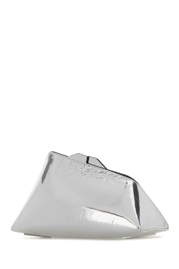Attico Leather 8.30 Pm Clutch - Silver