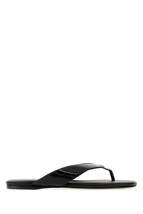 COURREGES Vinyl Souliers Thong Slippers - Black