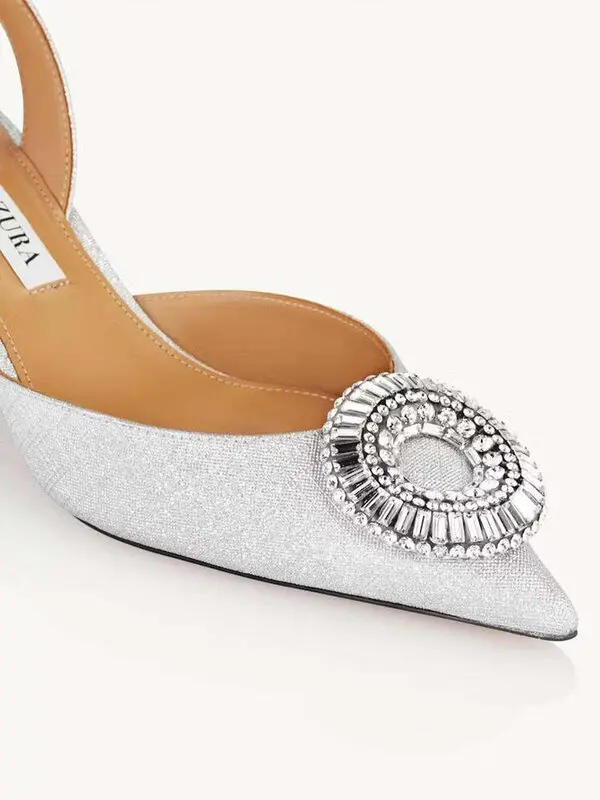 AQUAZZURA 105mm Crystal Embellished Sling Pumps