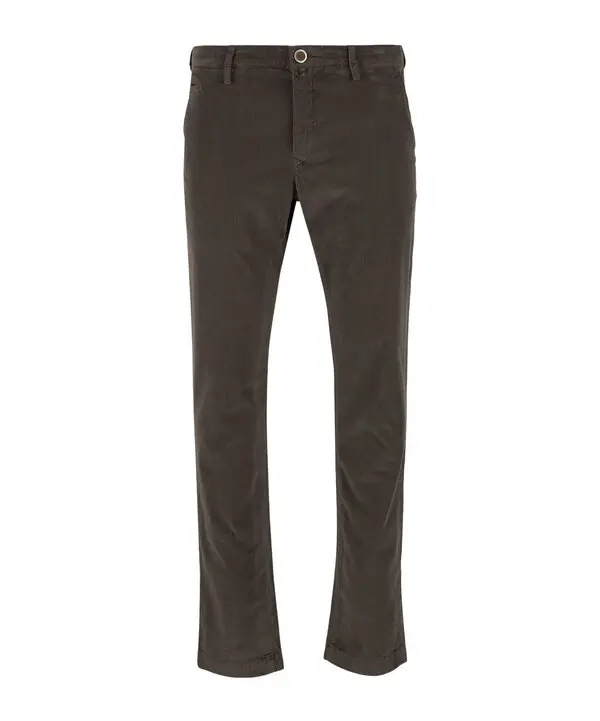 Jacob Cohen Logo Detailed Straight-leg Trousers - Brown