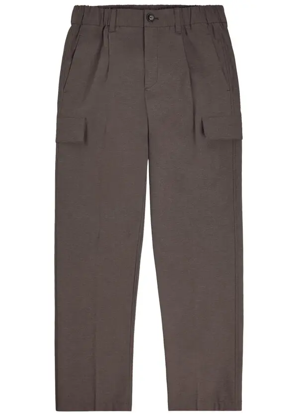 Herno Tapered-leg Shell Cargo Trousers - Dark Brown