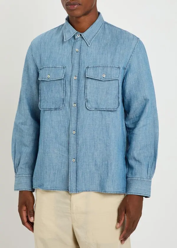 Officine Générale Garris Cotton And Linen-blend Shirt